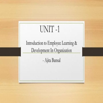 Introduction to Employee Learning & Development Organization | PPTX ...