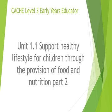 Unit 1.1 support healthy lifestyle for children through the provision ...