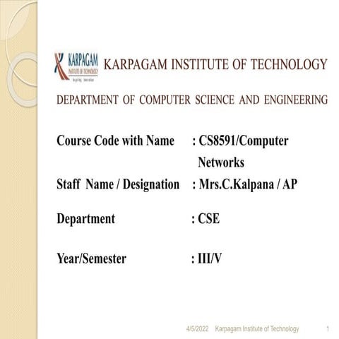unit1-.pdf CN UNIT I COMPUTER NETWORKS NOTES COME POWERPOINT ...