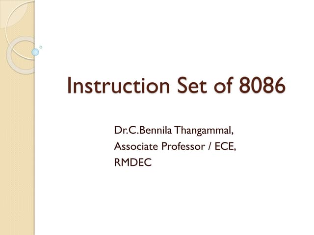 Branching instructions in 8086 microprocessor | PPTX