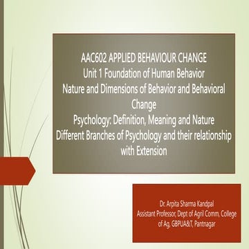 FOUNDATION OF HUMAN BEHAVIOUR | PPTX