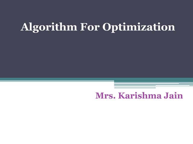 Introduction to Optimization.ppt | Computing | Technology & Computing
