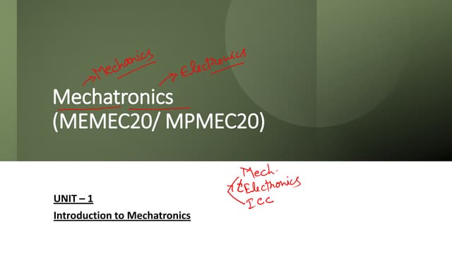 Elements of mechatronics | PPT