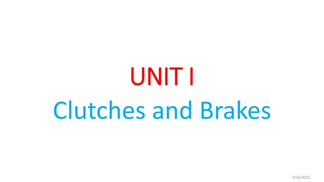 Unit 3.2 Design of Clutches | PDF