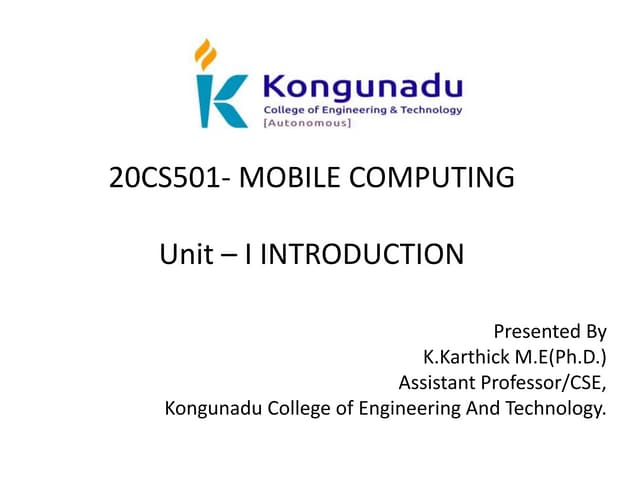 Architecture Of Mobile Computing Ppt