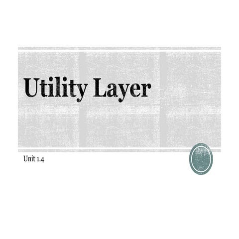 Utility Layer in data science and its types | PDF