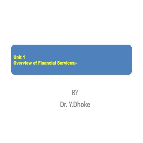 Overview of financial services and management | PPTX