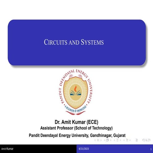 Circuits and systems basics unit 1 notes | PPT