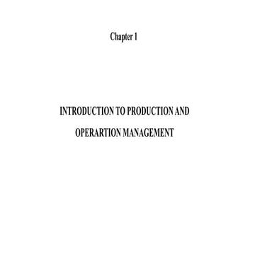 Introduction to Productions and Operations management | PPT