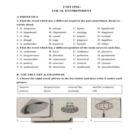 UNIT 1 English 9 for middle school students.doc