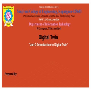 Introduction to Digital twin unit 1 notes | PPTX