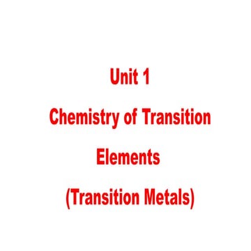 The Transition Metals and Their Properties | PPTX