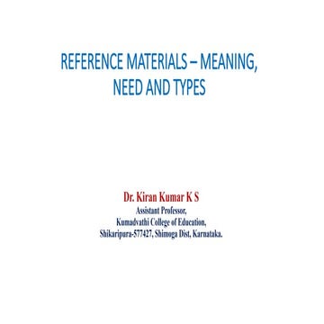 Unit 1.3 Reference Material, Concept, Need, Importance and Types of it.pptx