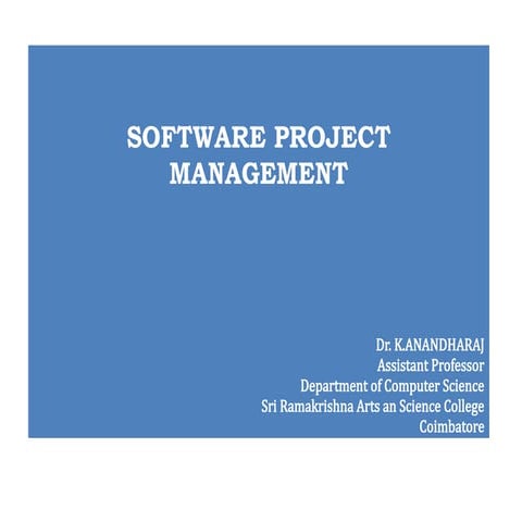 Comprehensive Introduction to Software Project Management by Dr. K ...