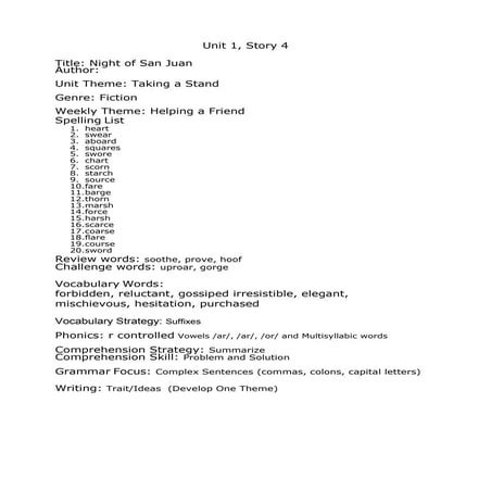 Unit 1 Story 4 Night of San Juan | DOCX