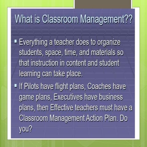 Brief explanation about classroom management pptx | PPT