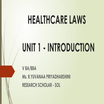 UNIT 1 - INTRODUCTION Health, Health care system in India and the ...