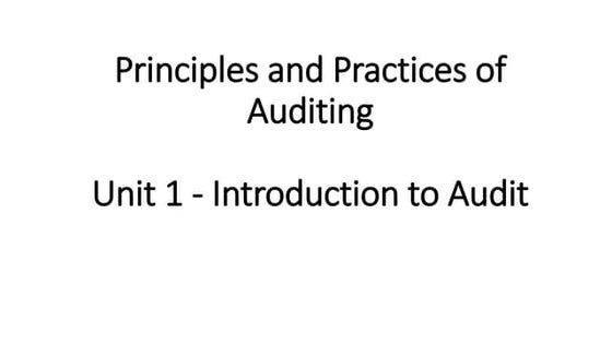 Auditing in EDP Environment/Computerized Audit | PPT