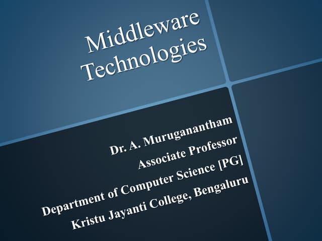 Unit 1 Introduction To Middleware Technologies Ppt