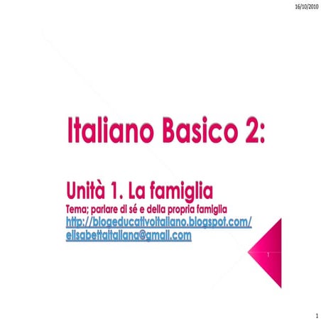 Unità 1. la famiglia | PDF | Personal Celebrations & Life Events