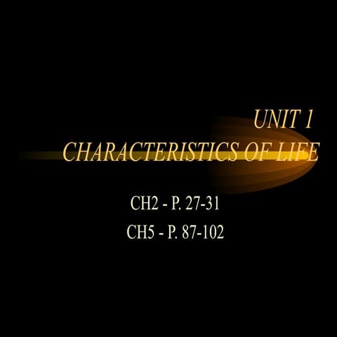 Unit1 lesson1-Characteristics of Life | PPT
