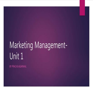 Unit 1 marketing management | PPTX