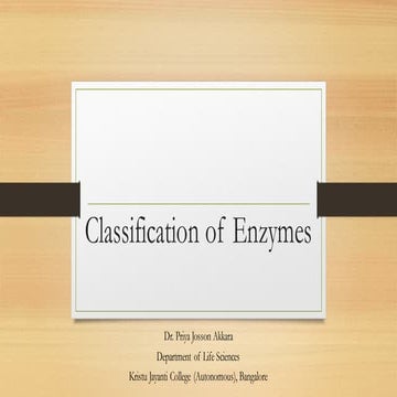 Classification and nomenclature of enzymes | PPT
