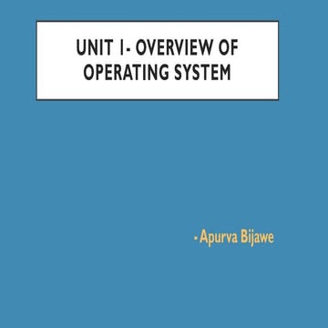 Overview Of Operating System Basic Concepts Of Operating System Like Functions Of Os And Other