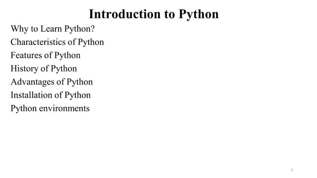 Unit 1 Part 1 Introduction To Pythonpdf