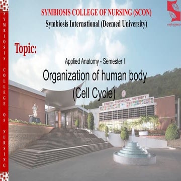 unit 1 -PART 3 organization of body cell and cell cycle | PPTX