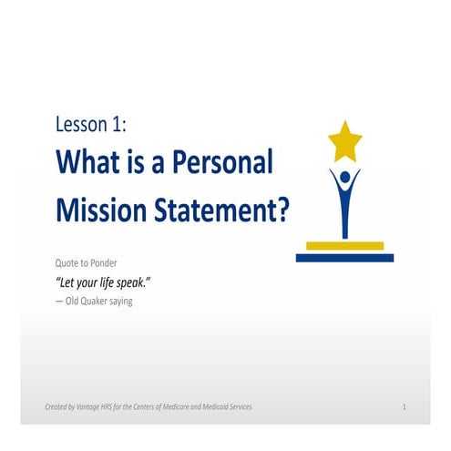 1.1: What is a Personal Mission Statement? | PDF