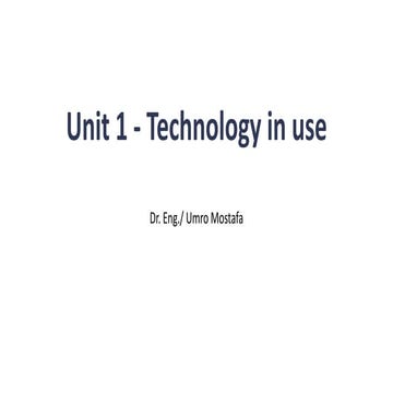 Unit 1 - Technology in use English lan for engineers | PDF