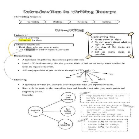 Intro to Writing Essay Form 1 | PDF