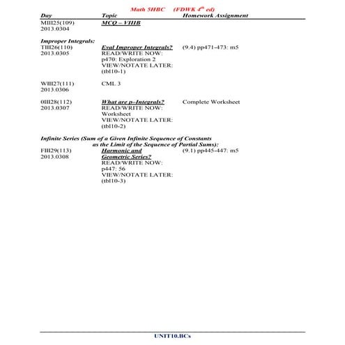 UNIT 10: Infinite Sequences and Series | PDF