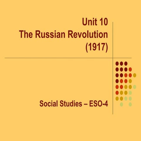 Unit 10 - The Russian Revolution | PPT