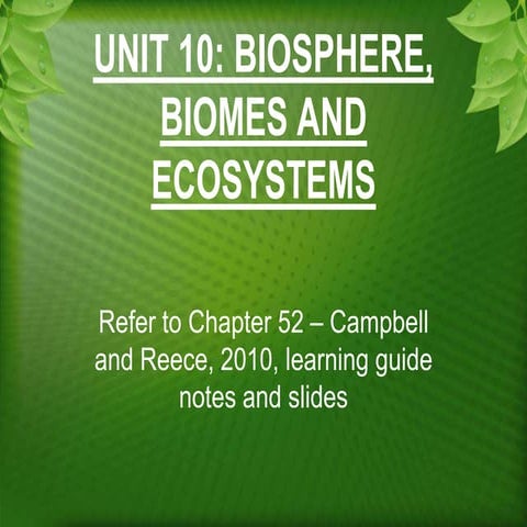 Unit 10 ecosystems biomes and biospheres | PPTX