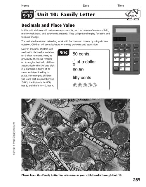 Unit 2 family letter | PDF | Homework and Study | Education