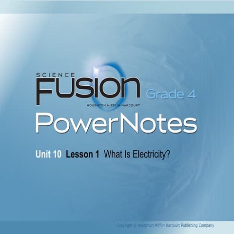 Unit 10 lesson 1 what is electricity | PPT