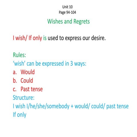 Wishes and Regrets | PPTX