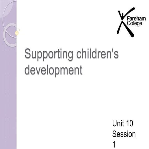 Unit 10 pp Supporting children's development | PPTX