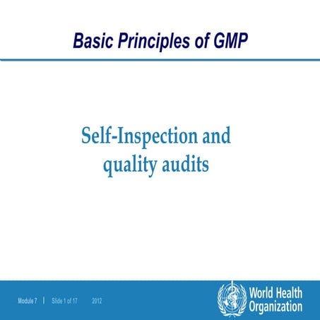 UNIT 10 Self-Inspection and quality audits.ppt