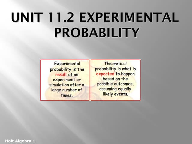Experimental Probability | PPT | Physics | Science
