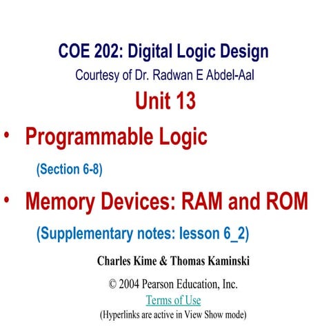 Programmable Logic & Memory Devices digital | PPT