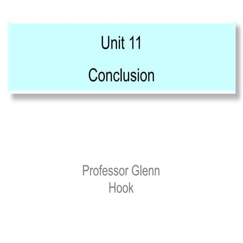 EAS321 Unit 11 lecture slides | PPTX