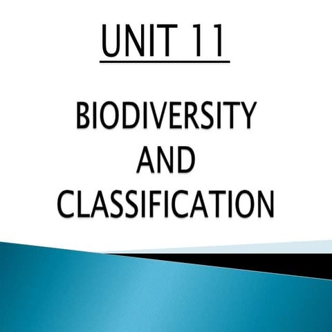 Unit 11 biodiversity and classification | PPTX
