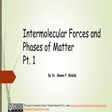 Chem 2 - Intermolecular Forces & Phases of Matter I | PPTX