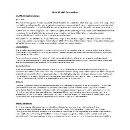 Evaluation of script | DOCX