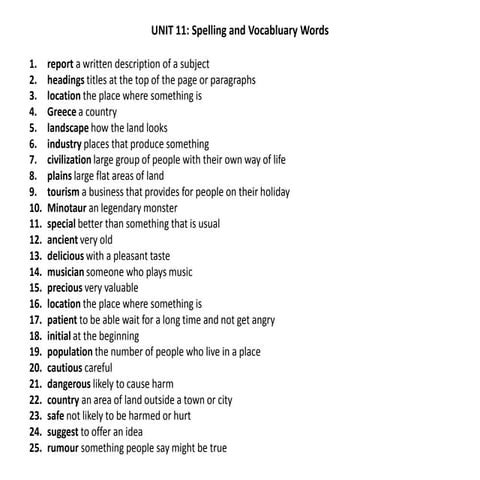 Unit 11 sp&voc | PPT