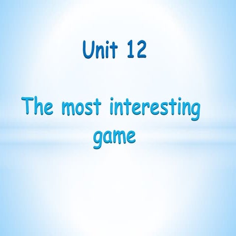 Unit 12 | PPT