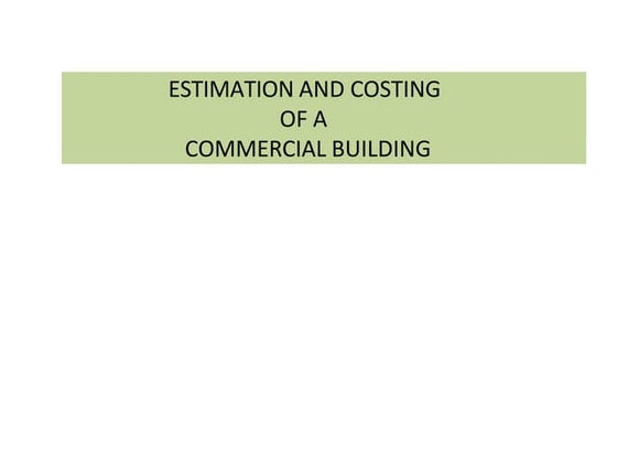 Estimation And Costing Of A Building | PDF